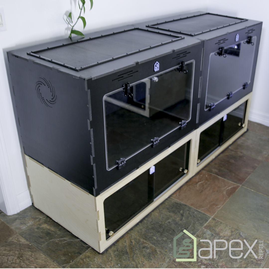 Birch Reptile Enclosure Hood and Spacer for Stacking with a Screen Top ...