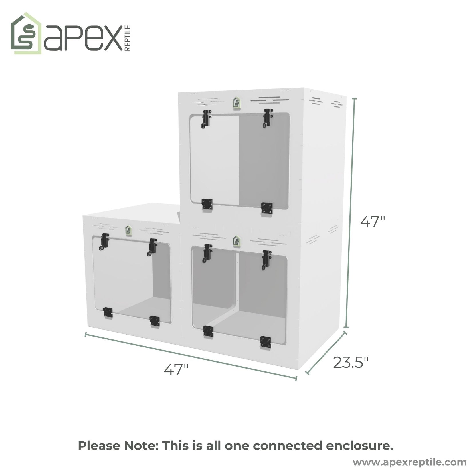 Modular PVC Reptile Enclosure 4'x2'x4' Terrestrial Arboreal Corner ...