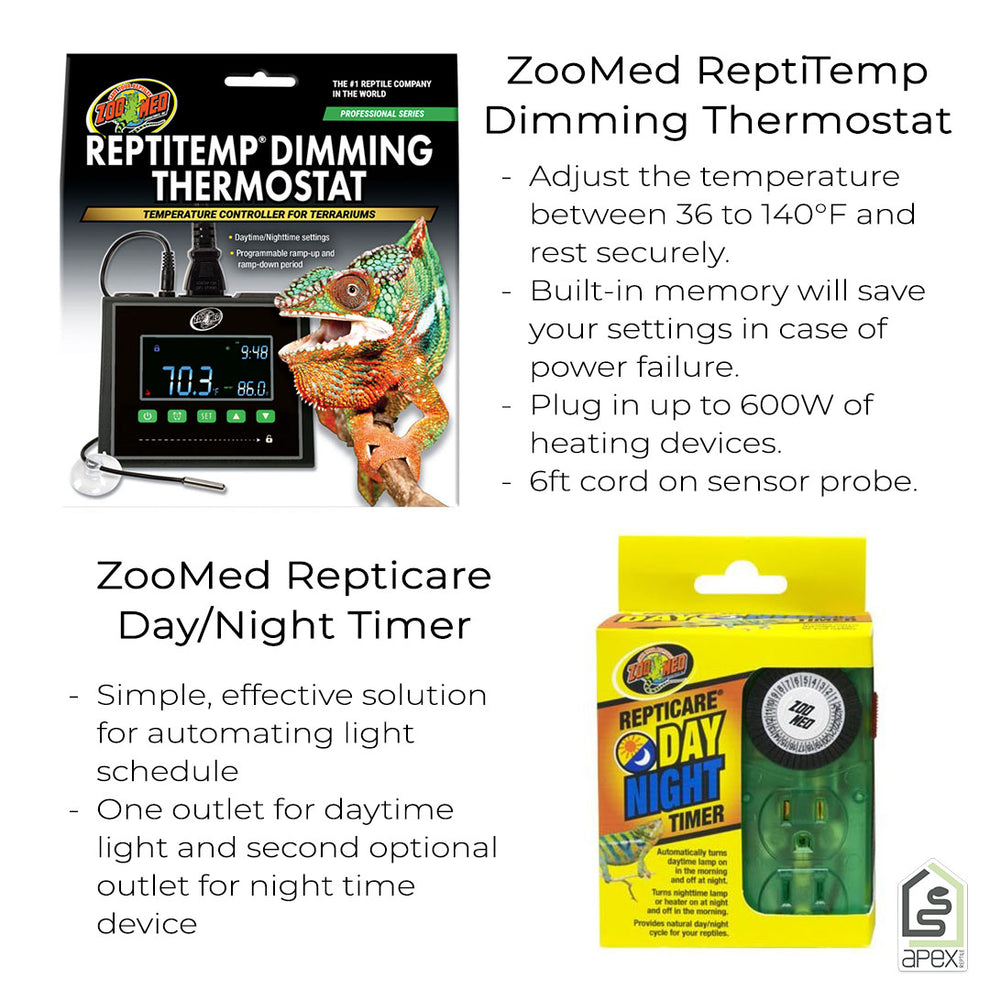 Solid Top Reptile Enclosure Heating & UVB Lighting Kit – Apex Reptile