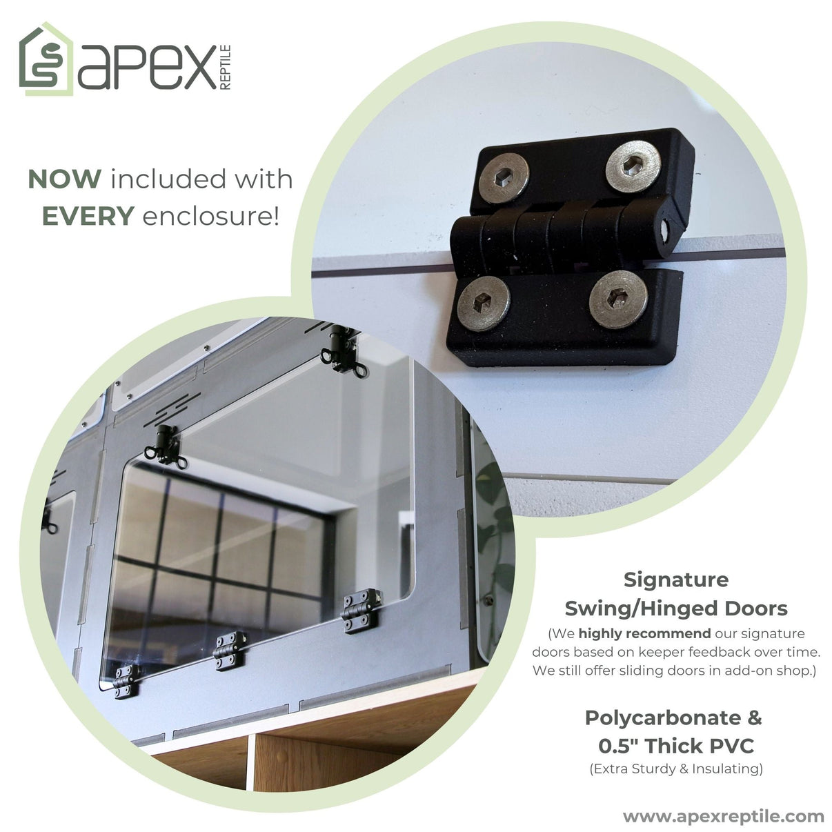 Modular PVC Reptile Enclosure 4'x2'x2' Double Swing Down Doors - Apex ...