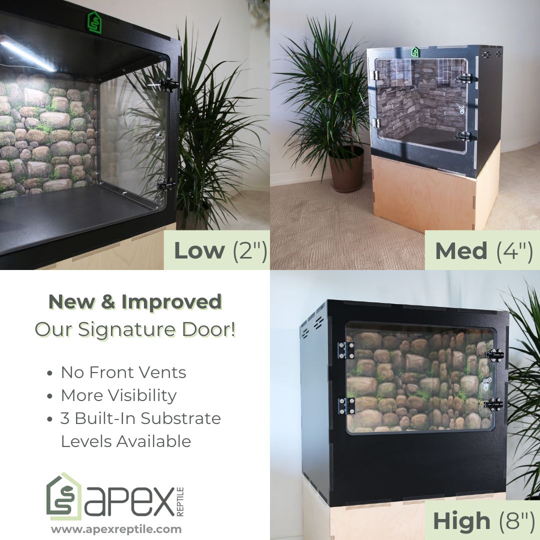 Modular PVC Reptile Enclosure 6'x2'x2' Swing Down Door - Apex Reptile ...