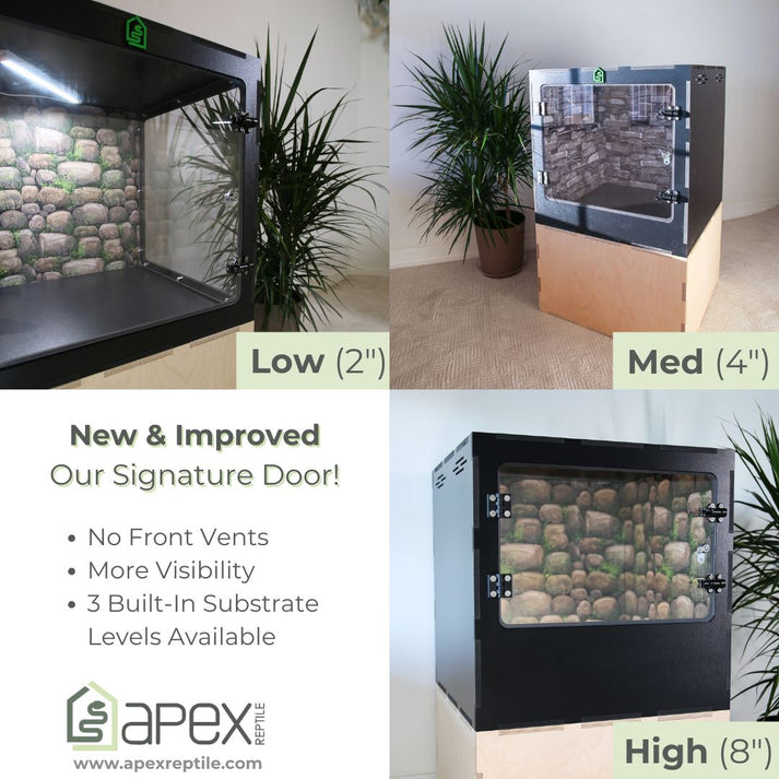Modular PVC Reptile Enclosure 4'x2'x2' Double Swing Down Doors - Apex ...